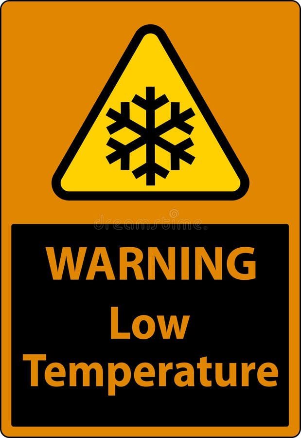 Warning Low Temperature Symbol and Text Safety Sign Stock Vector ...