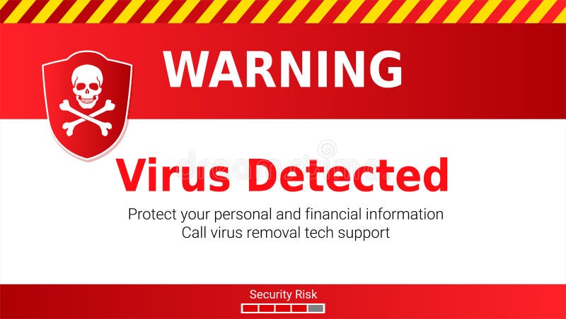Warning of Malware Attack, Virus Detected. Skull and Crossed Bones on ... Warning of Malware Attack, Virus Detected. Skull and Crossed Bones on ...