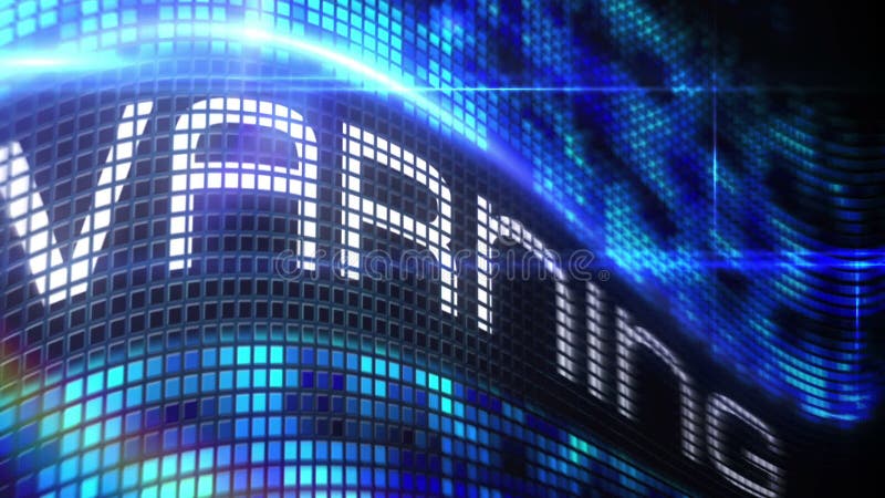 Warning Message on Blue Pixel Screen Stock Video - Video of display ...