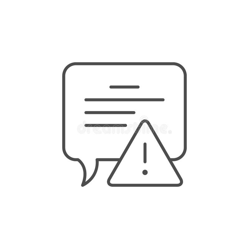 Mobile Alert Line Outline Icon Stock Illustration - Illustration of ...