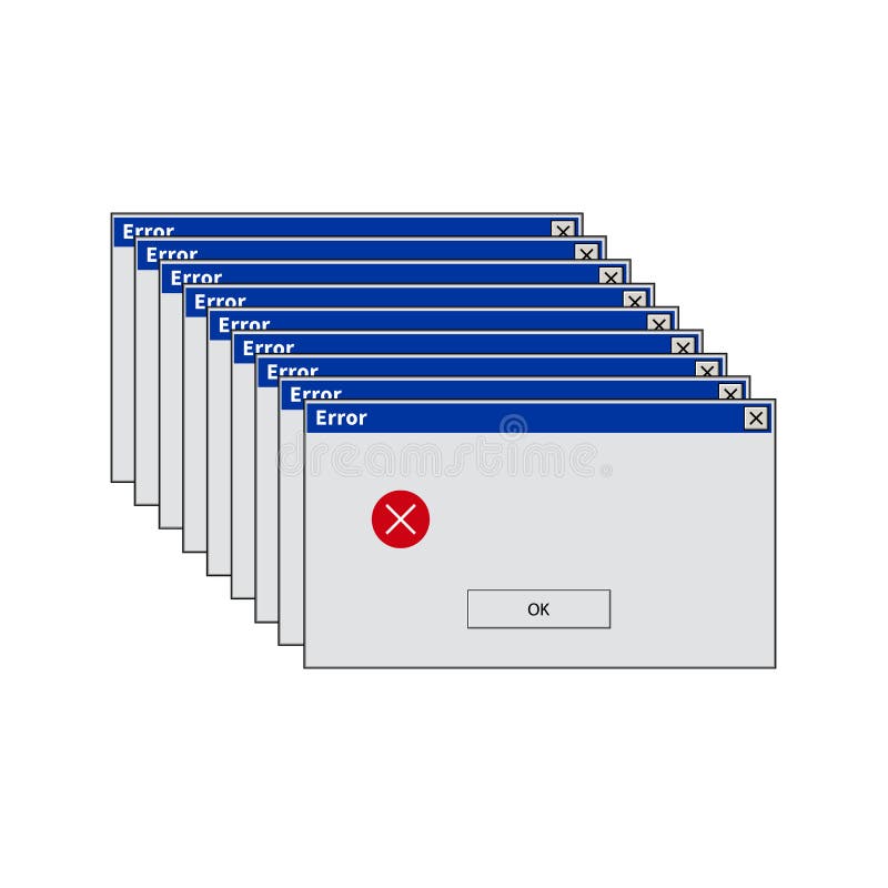 Warning Message Window Alert of System Error. Stock Vector ...