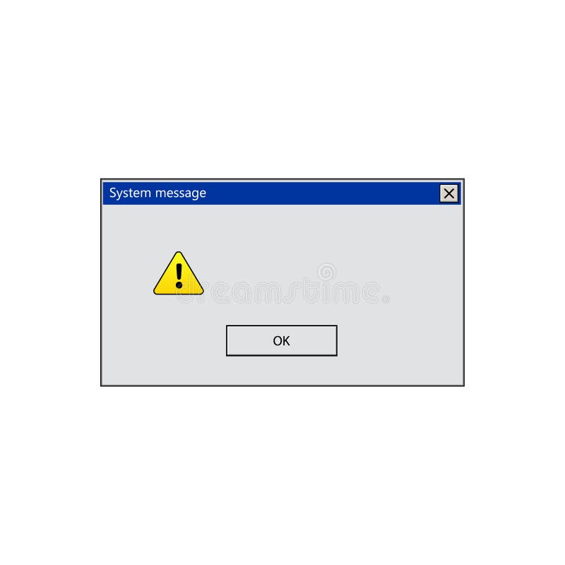 Warning Message Window Alert Of System Error. Stock Vector ...