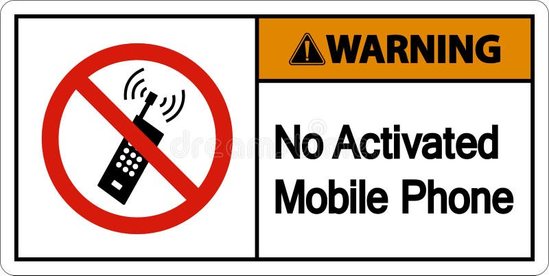 Warning No Activated Mobile Phone Sign on White Background Stock Vector ...
