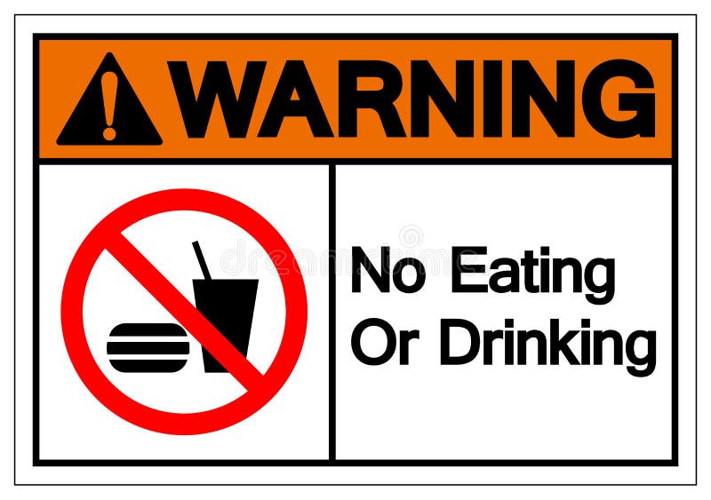 Warning No Eating or Drinking Symbol Sign, Vector Illustration, Isolate ...