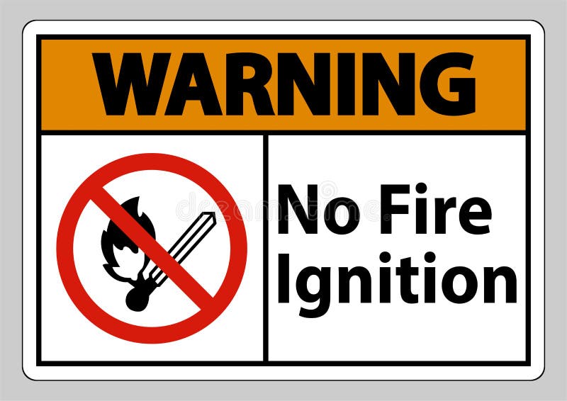 Warning No Fire Ignition Symbol Sign on White Background Stock Vector ...