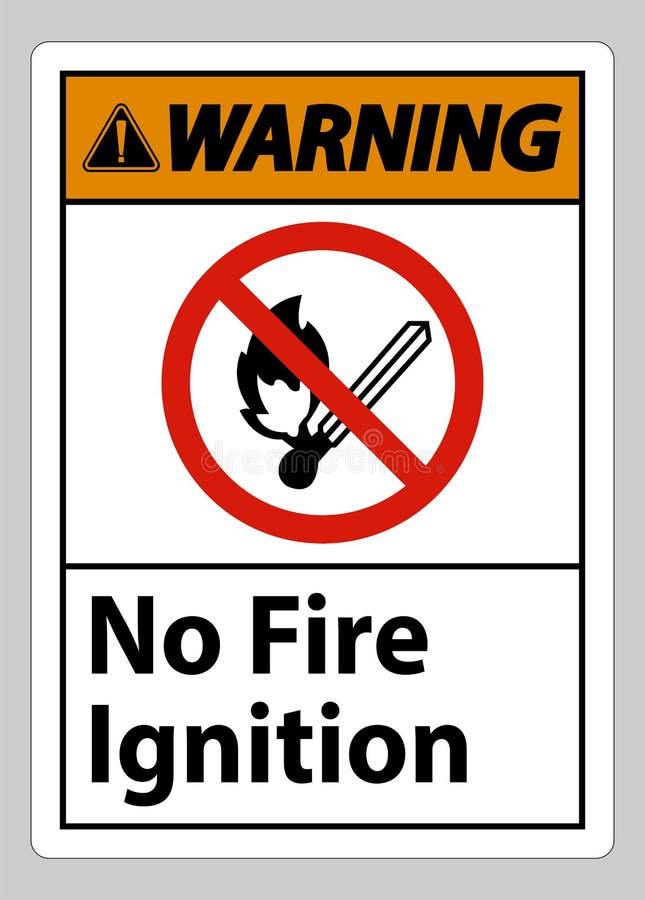 Warning No Fire Ignition Symbol Sign on White Background Stock Vector ...