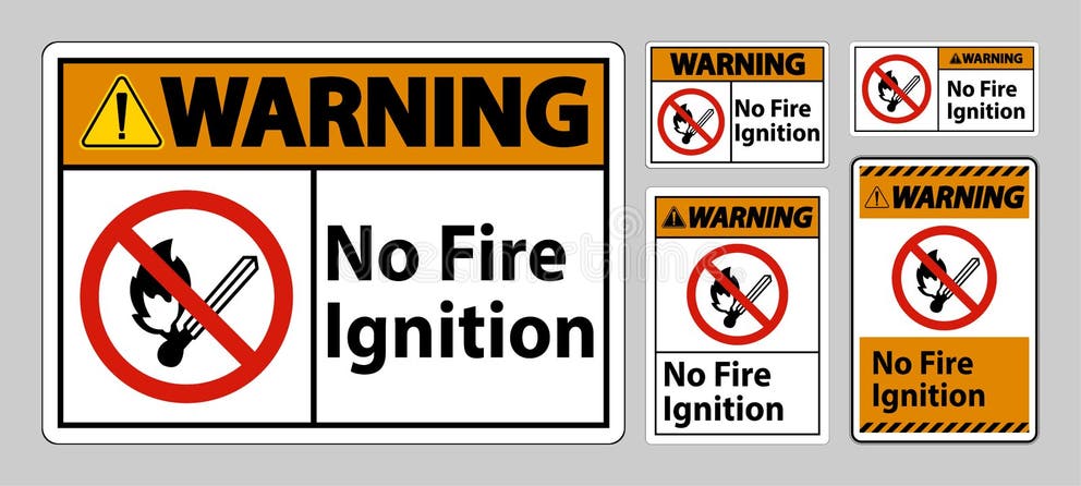 Warning No Fire Ignition Symbol Sign on White Background Stock Vector ...