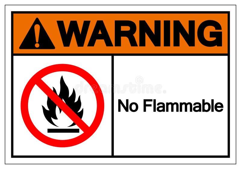 Warning No Flammable Symbol Sign, Vector Illustration, Isolate on White ...