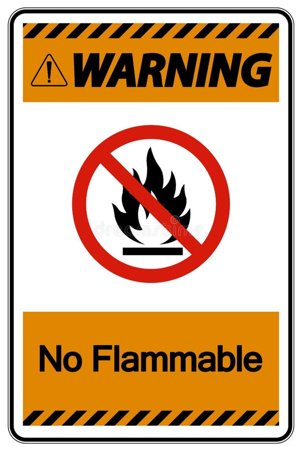 Warning No Flammable Symbol Sign on White Background Stock Vector ...