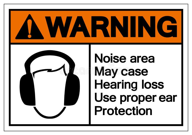 Caution Hearing Protection Required Symbol Sign,Vector Illustration ...