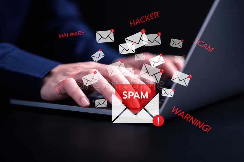 Warning Notification, People with Spam Message Icon on Mobile Phone ...