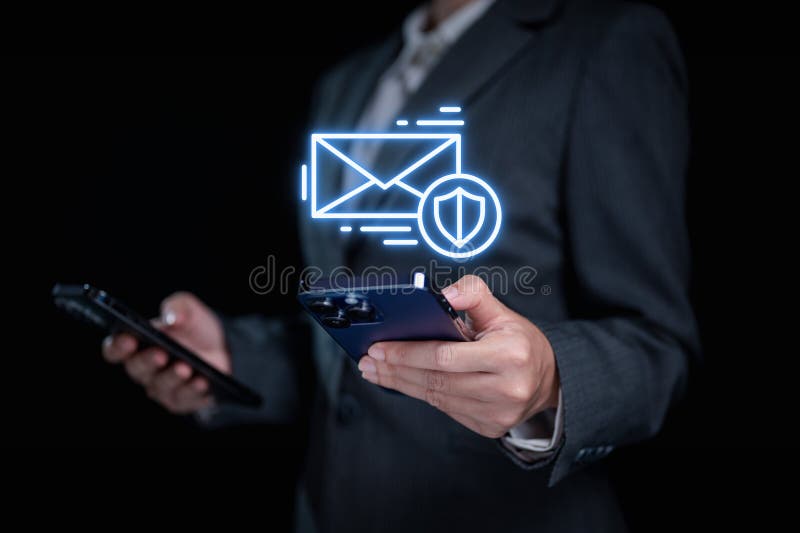 Warning Notification, People with Spam Message Icon on Mobile Phone ...