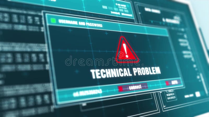 Technical Problem Warning System Security Alert Error Message Computer Screen. Stock Footage ...
