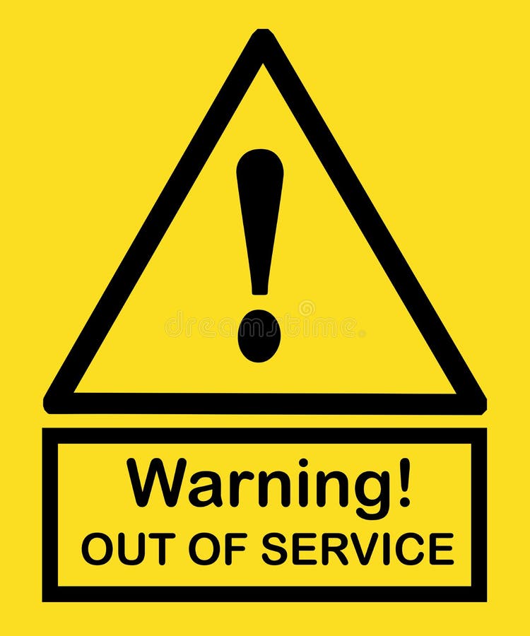 Warning! Out of Order Banner Text Stock Illustration - Illustration of ...