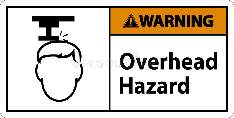 Warning Overhead Hazard Sign on White Background Stock Vector ...