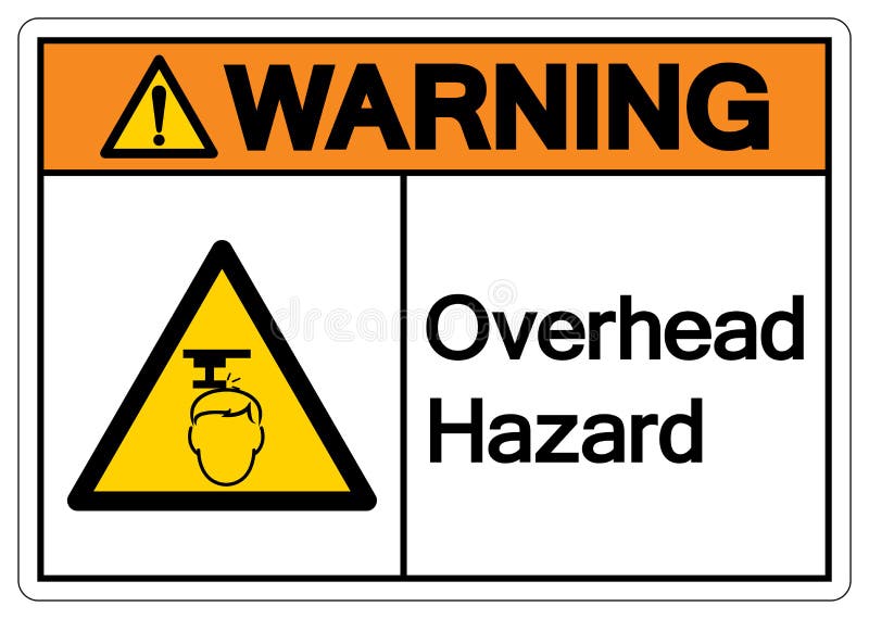 Warning Overhead Hazard Symbol Sign ,Vector Illustration, Isolate on ...