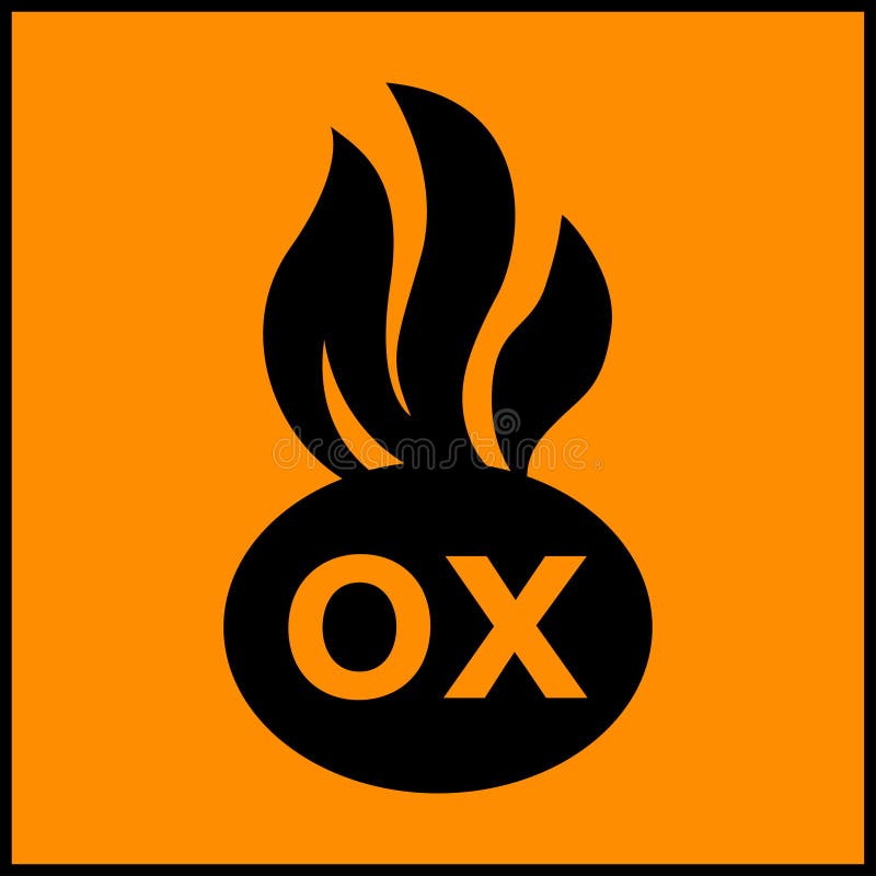 Warning Oxidizing Materials Sign ,Vector Illustration, Isolate on White ...