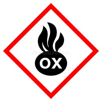 Warning Oxidizing Materials Sign ,Vector Illustration, Isolate on White ...