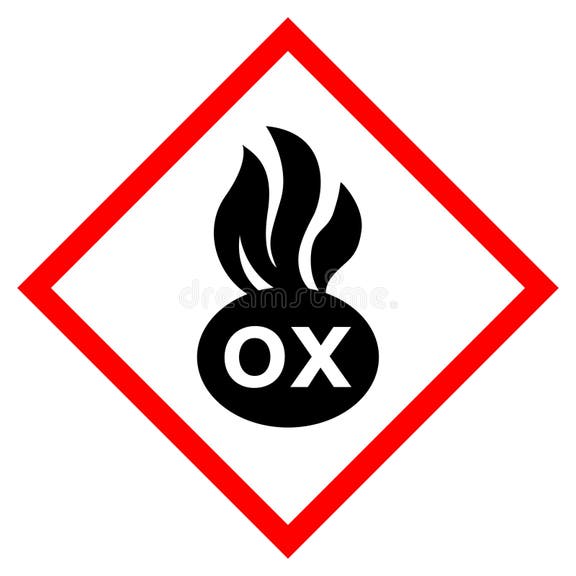 Warning Oxidizing Materials Sign ,Vector Illustration, Isolate on White ...