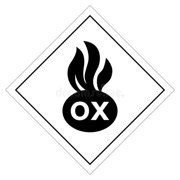 Warning Oxidizing Materials Sign ,Vector Illustration, Isolate on White ...