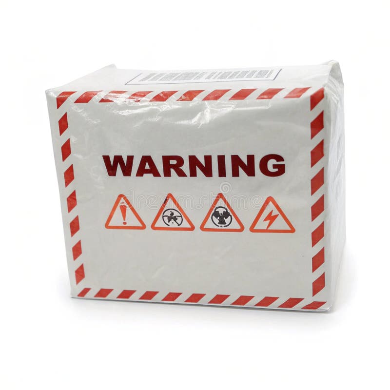 Warning Package Isolated on White Background Stock Illustration ...