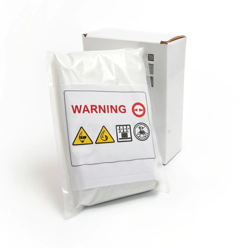 Warning Package Isolated on White Background Stock Illustration ...
