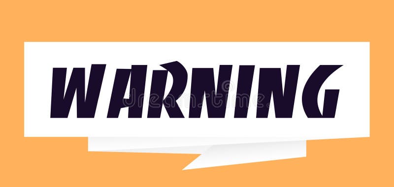 Warning Paper Speech Bubble Vector Illustration Stock Vector ...