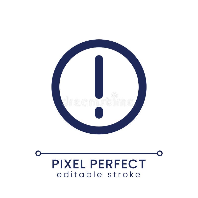 Warning Pixel Perfect Linear Ui Icon Stock Vector - Illustration of ...