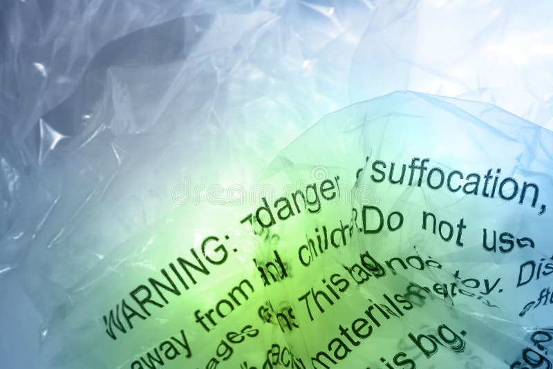 Warning on plastic stock photo. Image of package, symbol - 24553314