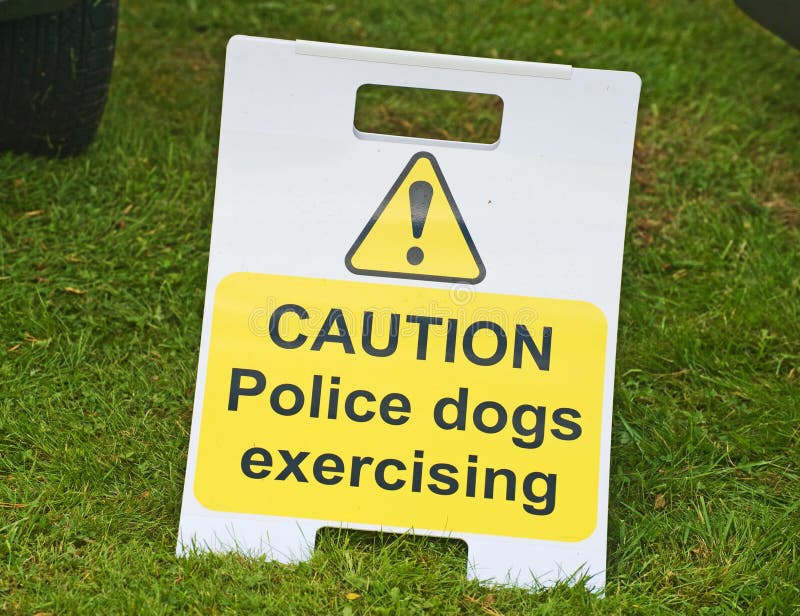 Warning about police dogs. stock image. Image of shepherd - 22107267