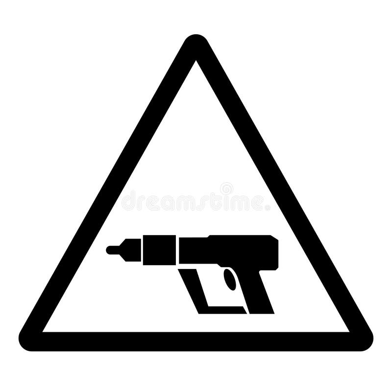 Warning Power Tool Hazard Symbol Sign, Vector Illustration, Isolate on ...