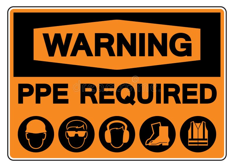 Warning PPE. Required Symbol Sign,Vector Illustration, Isolated on ... Warning PPE. Required Symbol Sign,Vector Illustration, Isolated on ...
