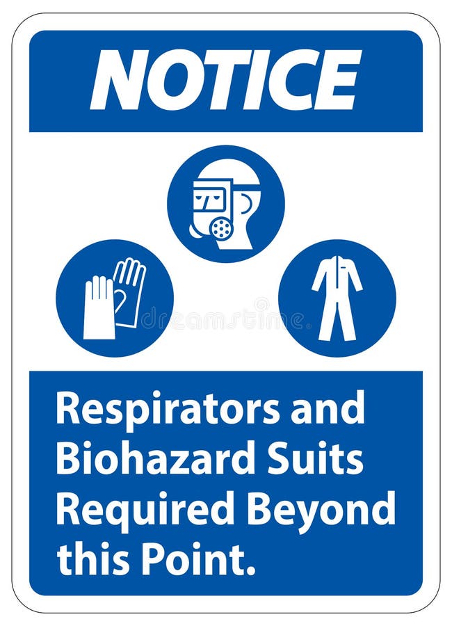 Warning PPE Sign Respirators and Biohazard Suits Required Beyond this ...