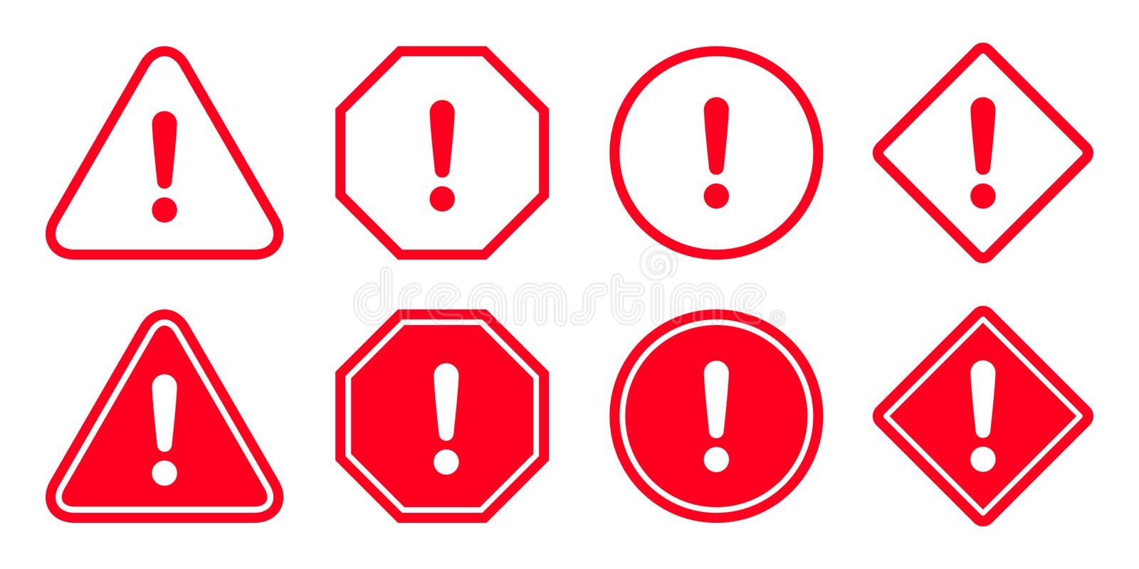 Warning, Precaution, Attention, Alert Icon, Set Red and Black ...