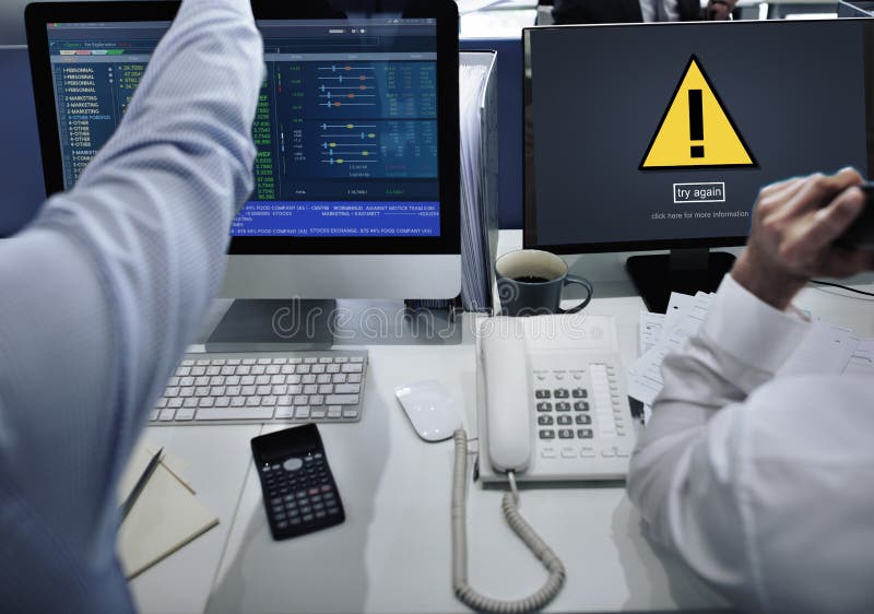 Warning Problem Spam Threat Online Website Concept Stock Photo - Image ...