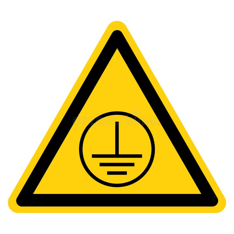 Warning Protective Earth Ground Symbol Sign, Vector Illustration ...