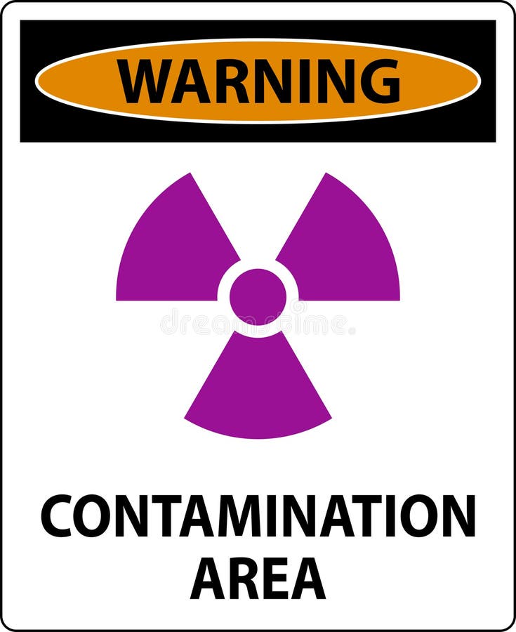 Contamination Area Warning Sign on White Background Stock Vector ...