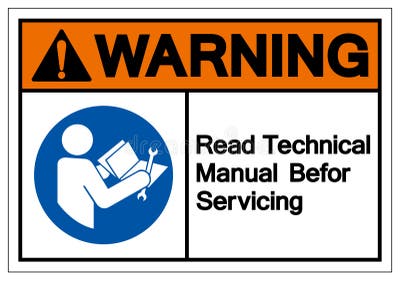 Warning Read Technical Manual before Servicing Symbol Sign, Vector ...