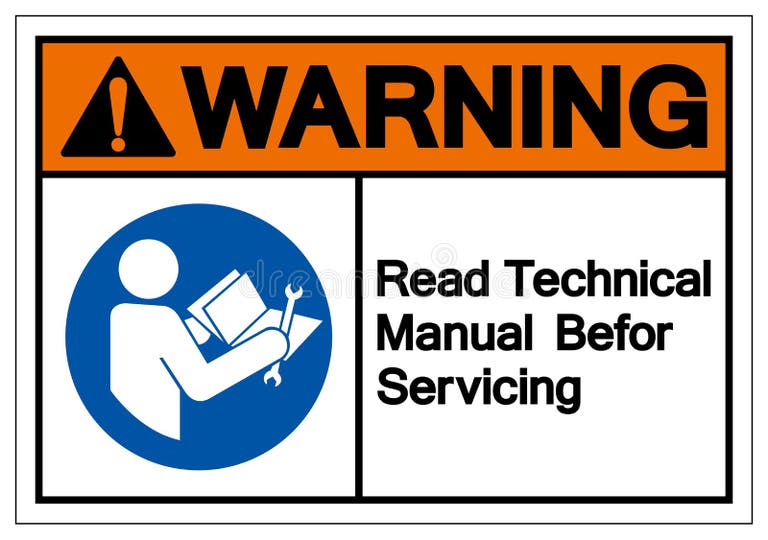 Warning Read Technical Manual before Servicing Symbol Sign, Vector ...
