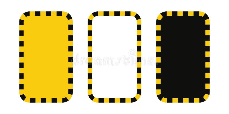 Warning Rectangle Frame with Yellow and Black Tape. Barricade Lines ...