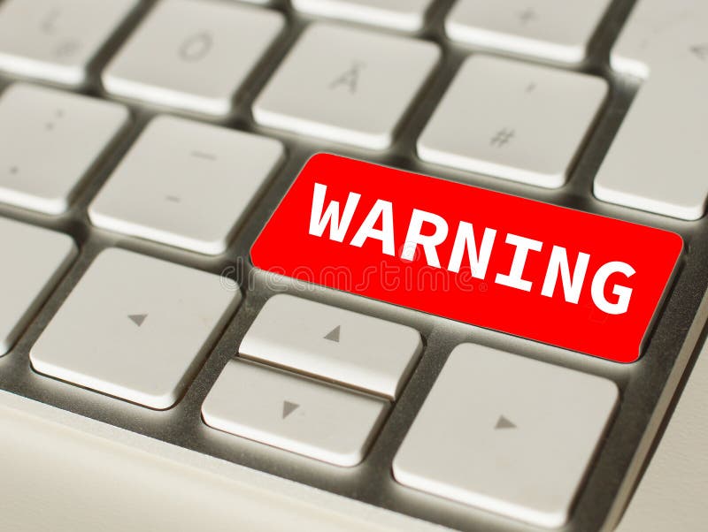 Warning on Red Button of a Keyboard Stock Image - Image of detection ...
