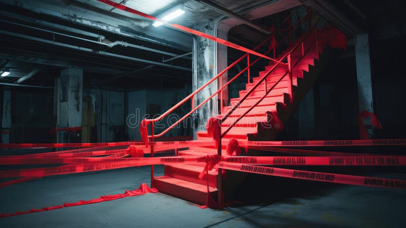 Warning red caution tape stock illustration. Illustration of risk ...