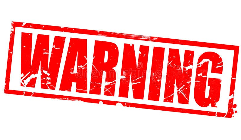 Warning in red frame stock illustration. Illustration of word - 123942622