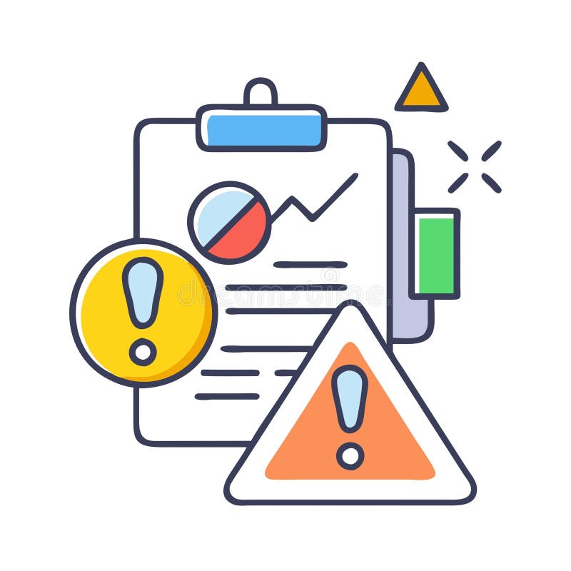 Problematic Report Data or Warning Sign of Business Stock Illustration ...