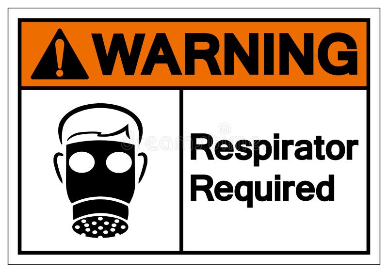 Warning Respirator Required Symbol Sign ,Vector Illustration, Isolate ...