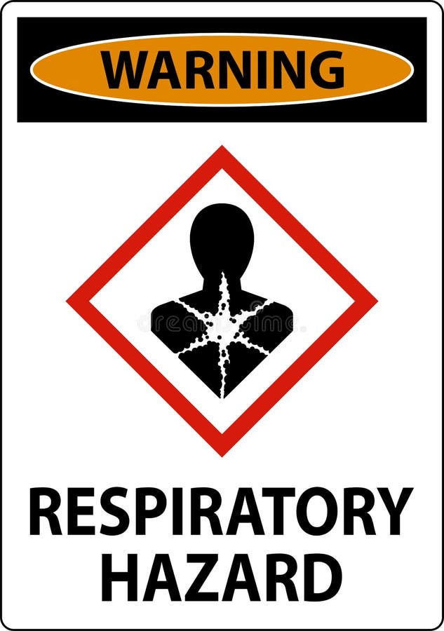 Warning Respiratory Hazard GHS Sign on White Background Stock Vector ...