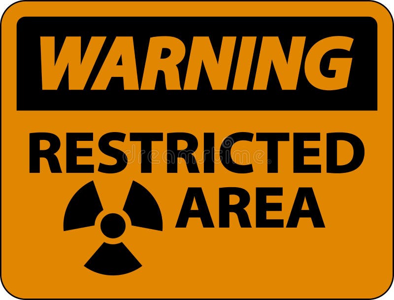 Warning Restricted Area Sign on White Background Stock Vector ...