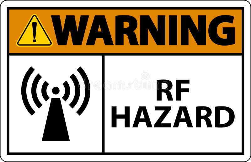 Warning RF Hazard Sign on White Background Stock Vector - Illustration ...