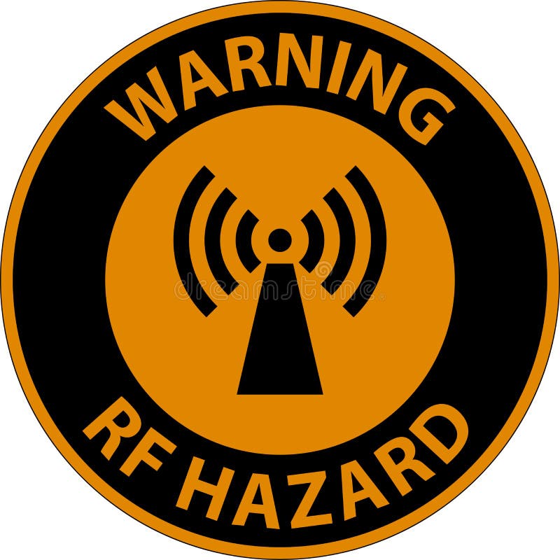 Warning RF Hazard Sign on White Background Stock Vector - Illustration ...