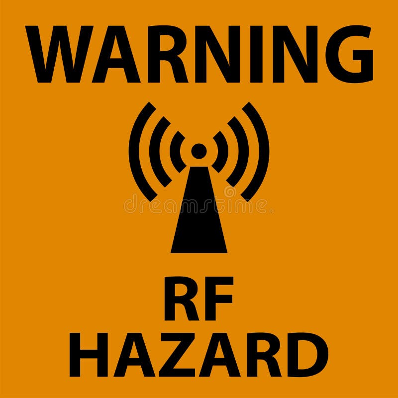 Warning RF Hazard Sign on White Background Stock Vector - Illustration ...